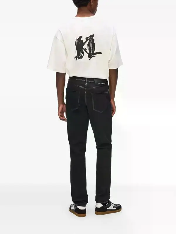 Karl Lagerfeld Coated Detail Jeans - Black