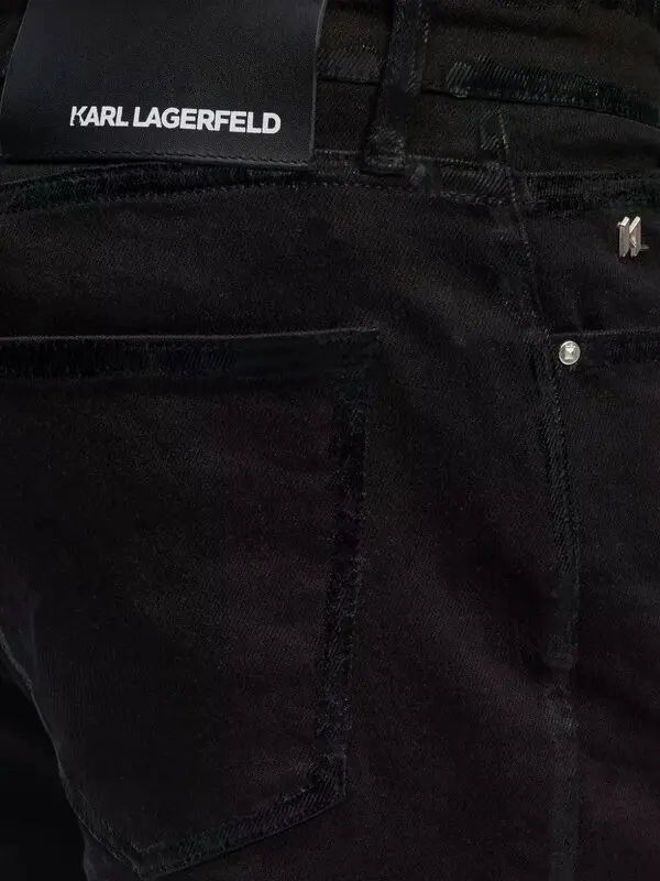 Karl Lagerfeld Coated Detail Jeans - Black