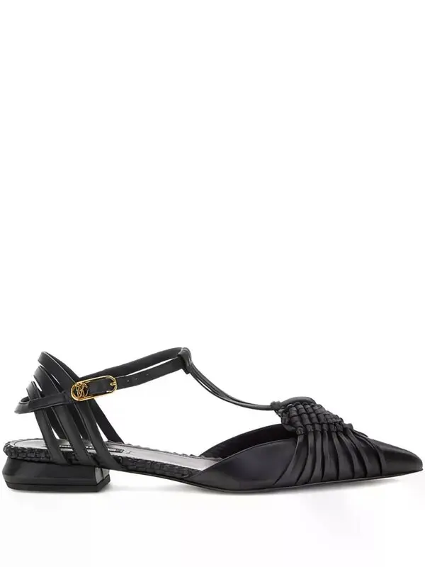 Roberto Cavalli Braided-embellished Flat Pumps