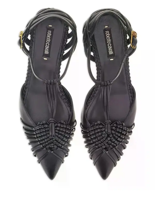 Roberto Cavalli Braided-embellished Flat Pumps