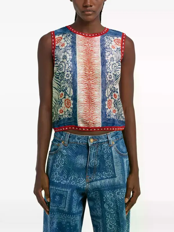 Roberto Cavalli Printed Sleeveless Top