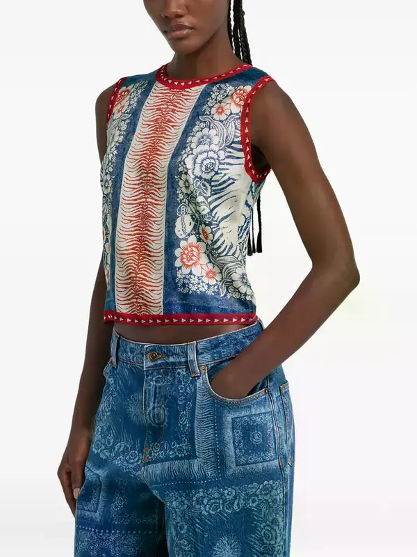 Roberto Cavalli Printed Sleeveless Top