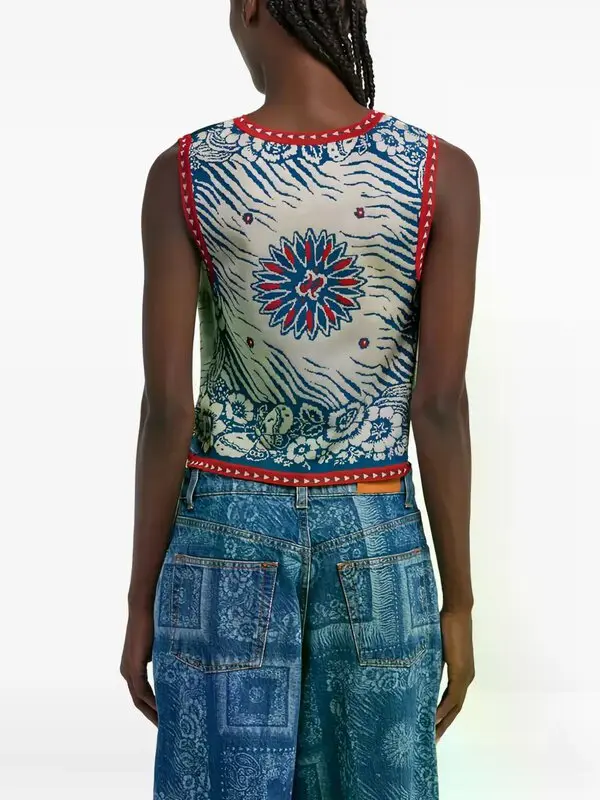 Roberto Cavalli Printed Sleeveless Top