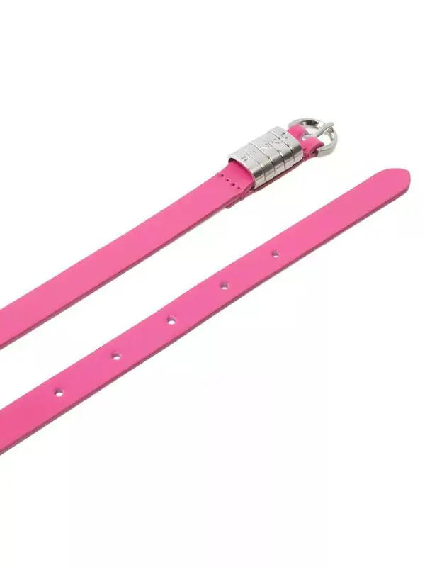 Pinko Logo-plaque Leather Belt - Pink