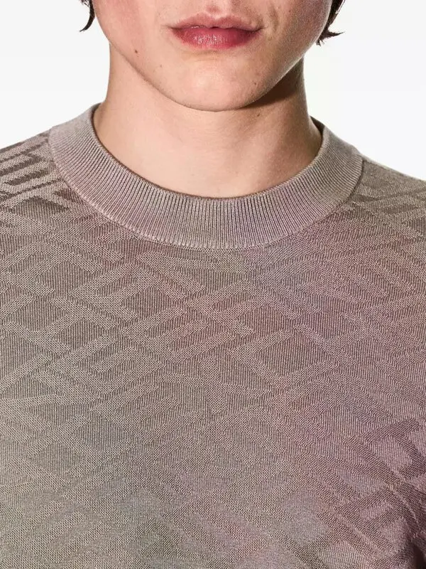 Armani Exchange Geometric-pattern Crew-neck Sweater