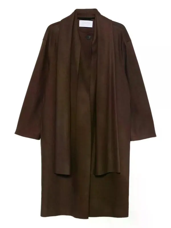 Harris Wharf London Button-fastening Coat With Scarf Collar - Brown