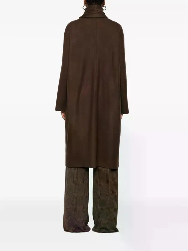 Harris Wharf London Button-fastening Coat With Scarf Collar - Brown