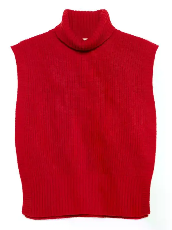 DAVANTINO Sleeveless Wool Turtleneck Sweater