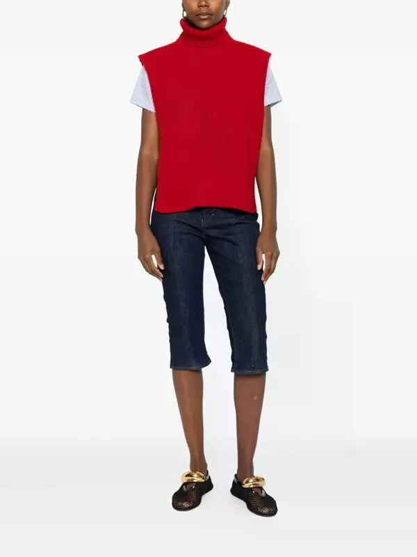 DAVANTINO Sleeveless Wool Turtleneck Sweater