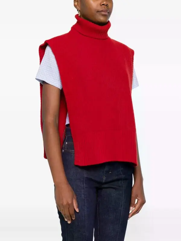 DAVANTINO Sleeveless Wool Turtleneck Sweater