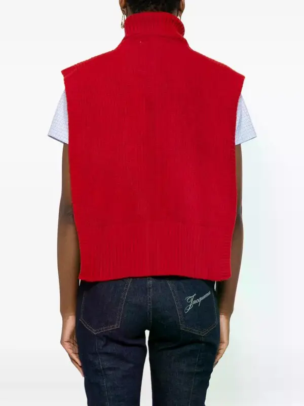 DAVANTINO Sleeveless Wool Turtleneck Sweater