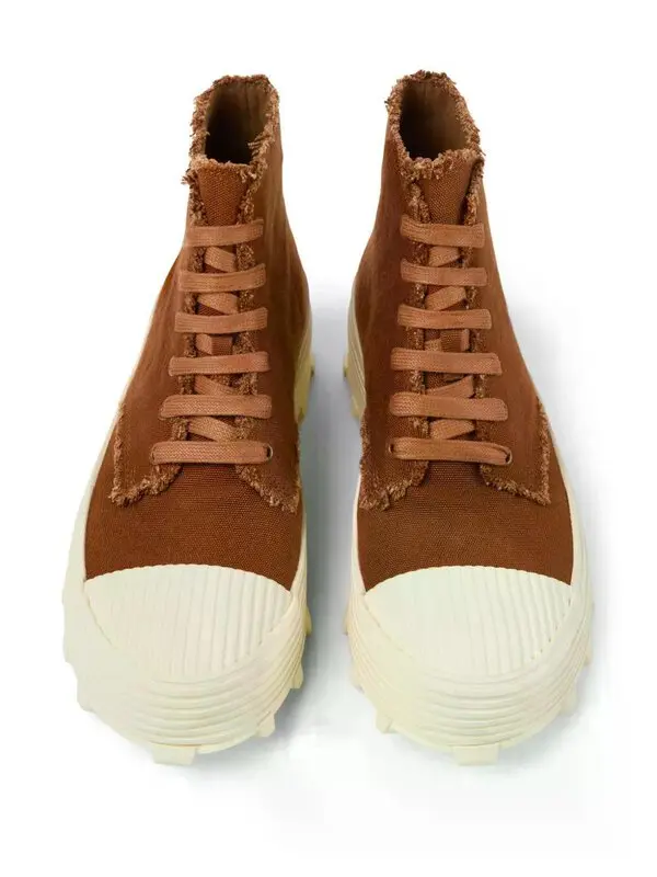 Camper Traktori Frayed Lace-up Boots - Brown