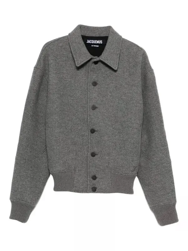 Jacquemus Wool Bomber Jacket - Grey