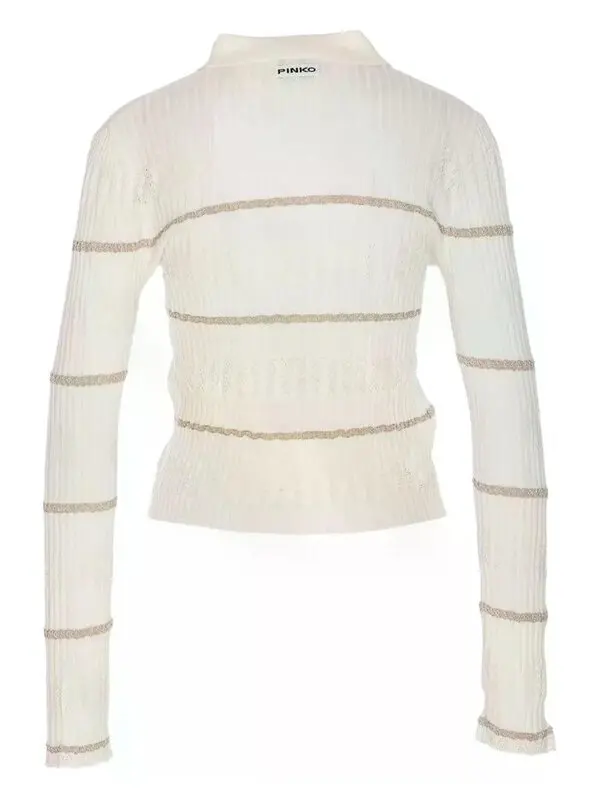 Pinko Stripe-ribbed Polo Top