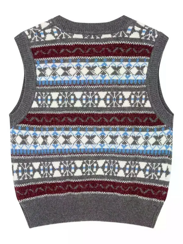 STUDIO TOMBOY Patterned Rib Knit Vest - Grey