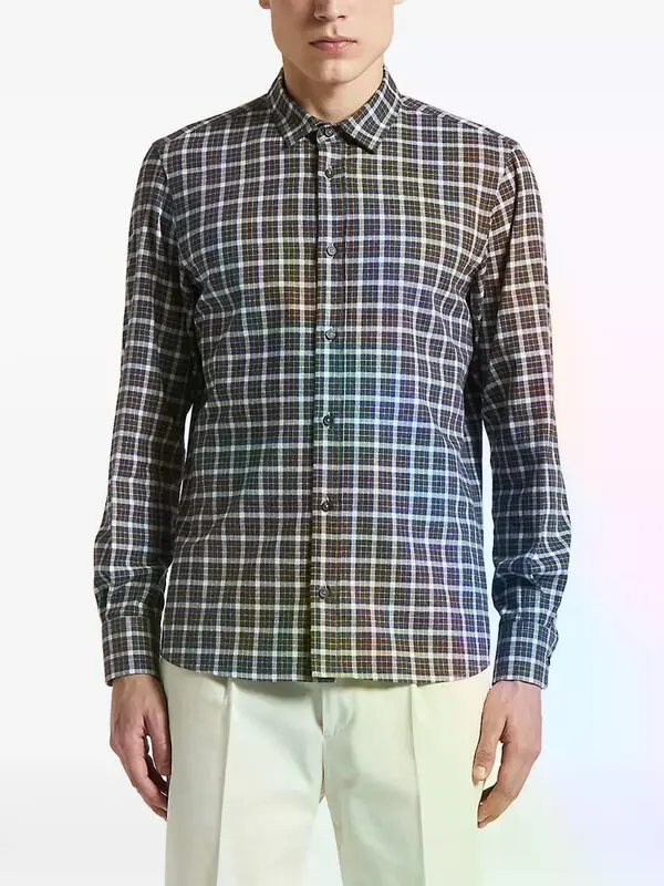 Peserico Check-pattern Shirt - Brown