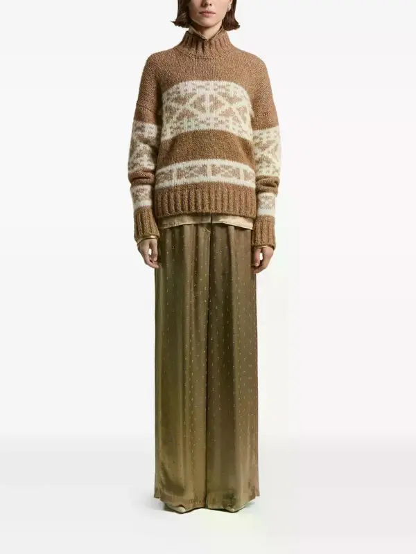 Peserico Fair Isle High-neck Sweater