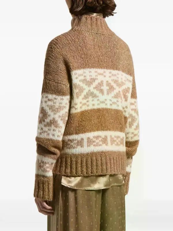 Peserico Fair Isle High-neck Sweater