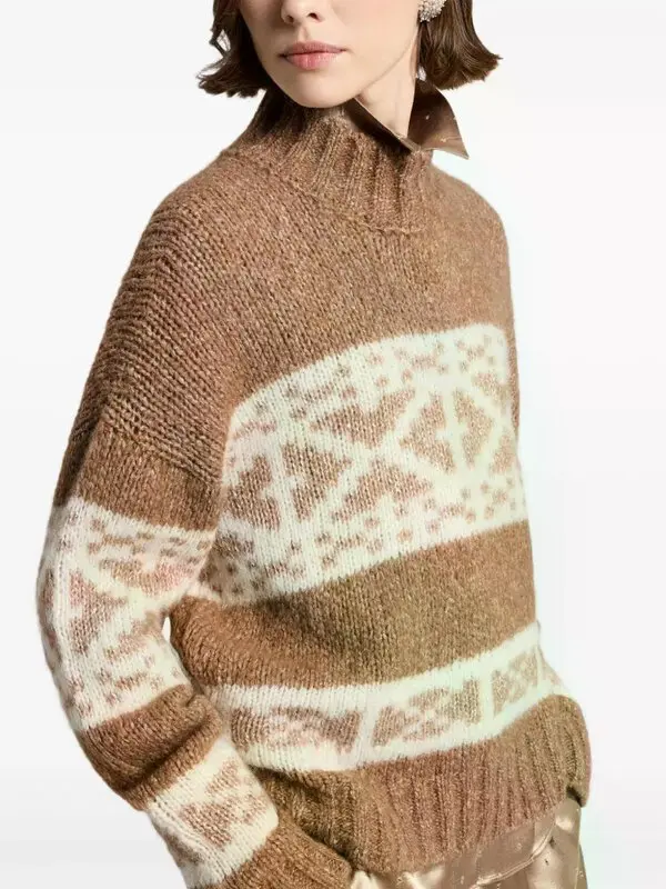 Peserico Fair Isle High-neck Sweater
