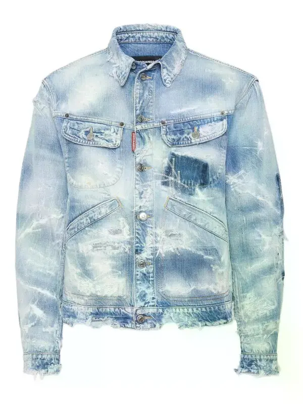 Dsquared2 Distressed Denim Jacket - Blue