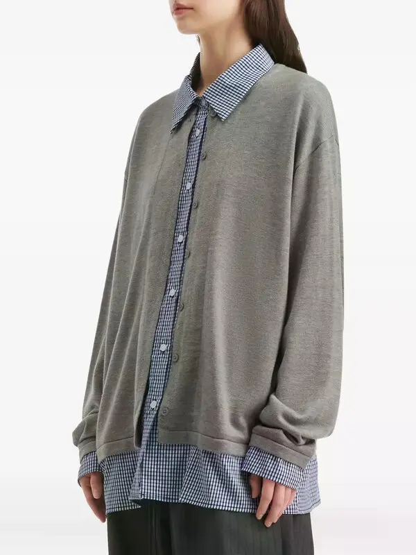 B+AB Button-front Layered Cardigan