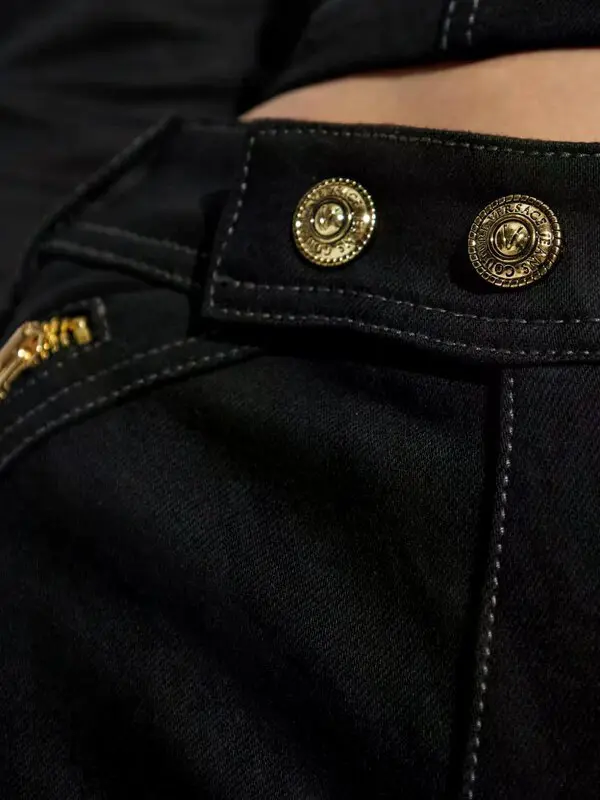 Versace Zip-detail Topstitched Denim Jeans