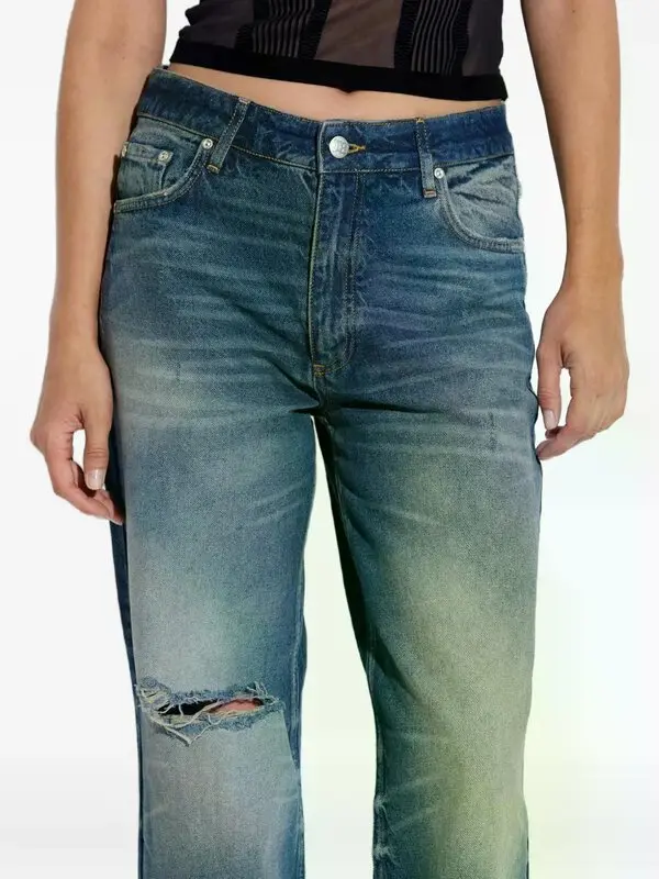 MISBHV Frayed-knee Straight Leg Jeans