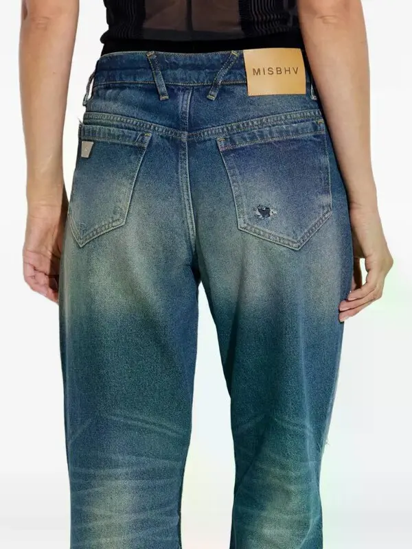 MISBHV Frayed-knee Straight Leg Jeans