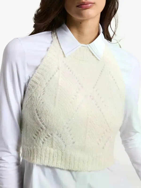 Peserico Halter-neck Cable-knit Top
