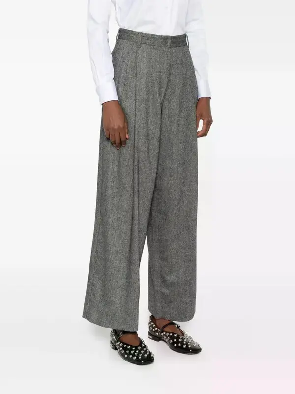 Max Mara Pleated Cropped Trousers - Grey