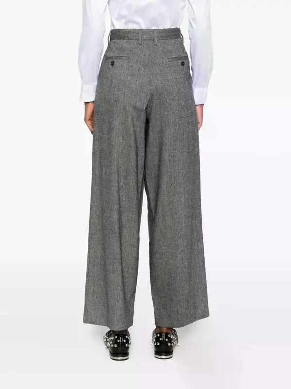 Max Mara Pleated Cropped Trousers - Grey