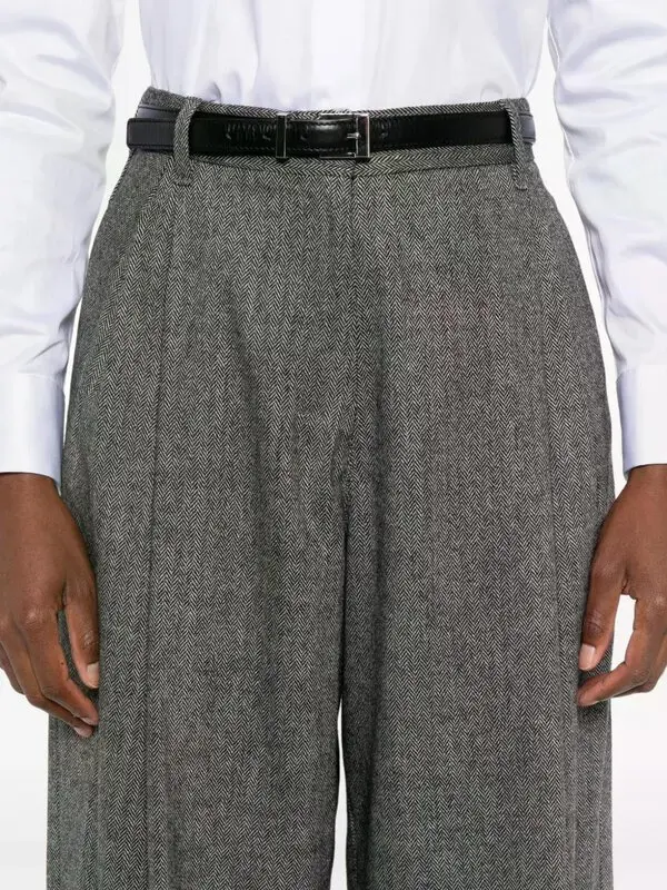 Max Mara Pleated Cropped Trousers - Grey
