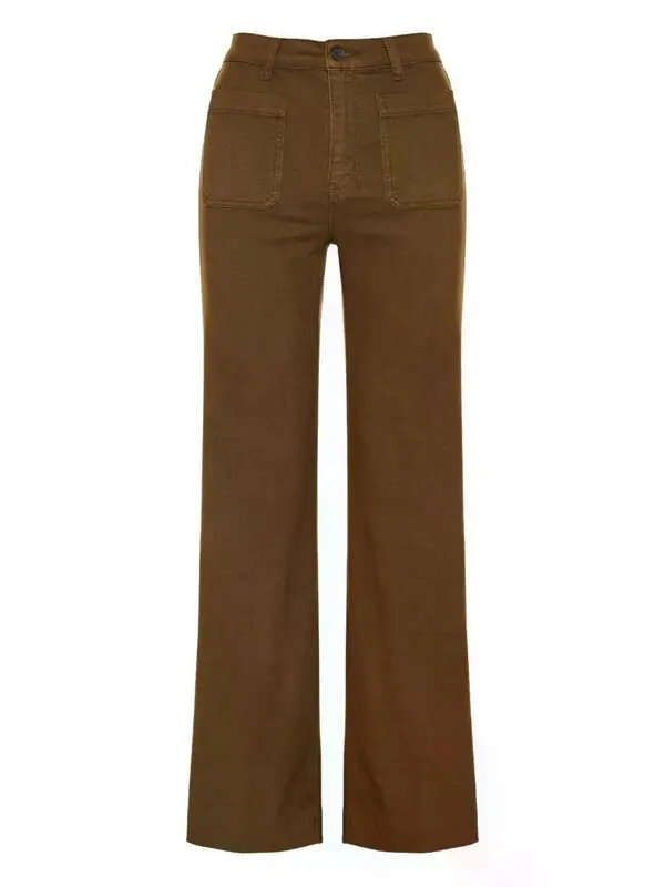 FRAME High-waisted Front-pocket Trousers