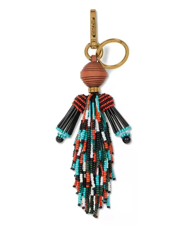 Etro Beaded Tassel Keyring - Red