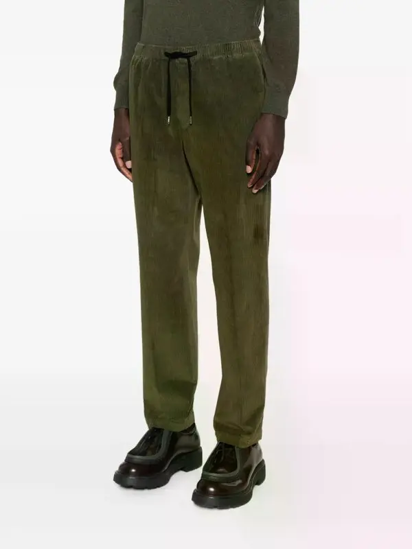CELLAR DOOR Drawstring Corduroy Trousers - Green
