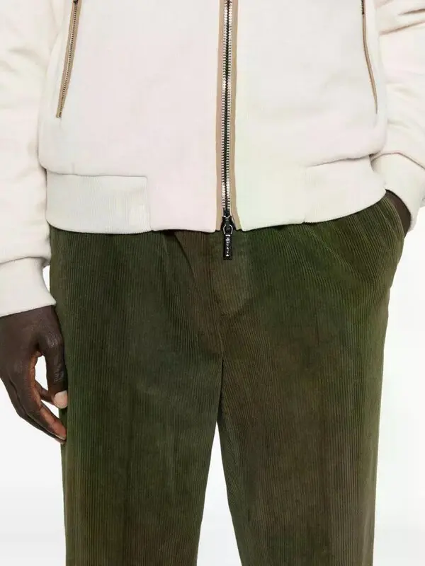 CELLAR DOOR Drawstring Corduroy Trousers - Green