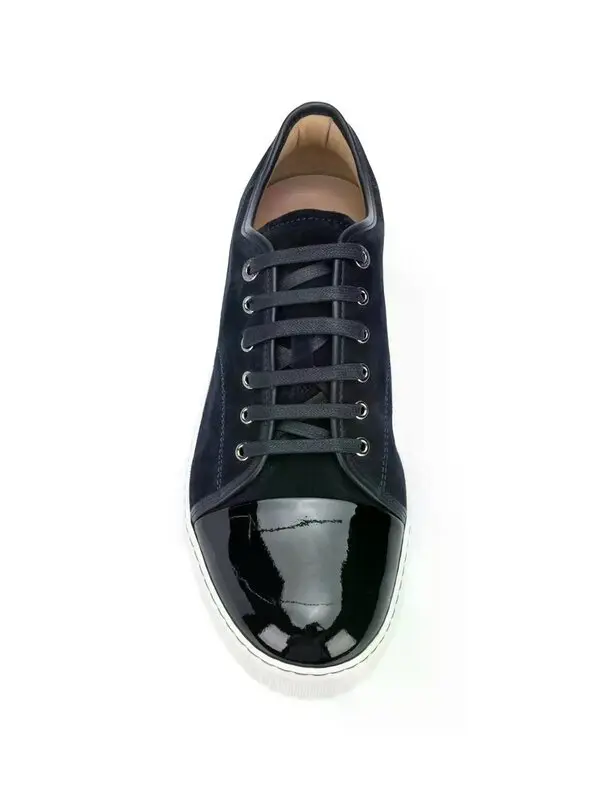 LANVIN Suede And Patent-leather Toe-capped Sneakers