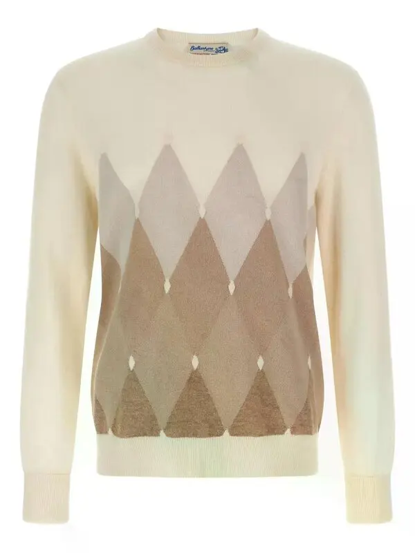 BALLANTYNE Argyle Crew-neck Sweater - Neutrals