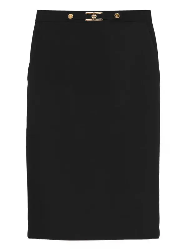 Elisabetta Franchi Jewel Logo Midi Skirt