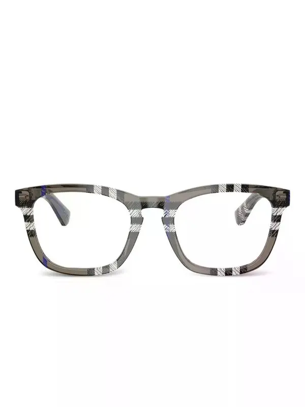 Burberry Check-pattern Square-frame Glasses - Grey