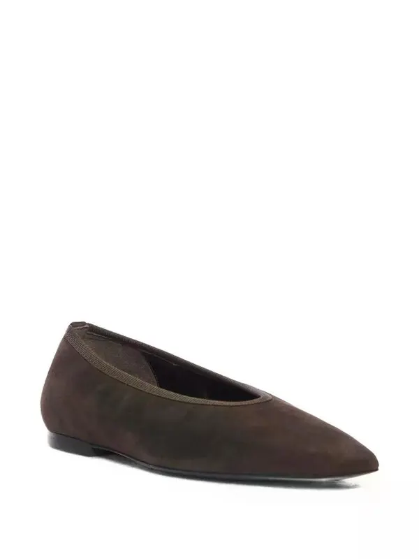 TOTEME Minimalist Suede Pointed-toe Flats