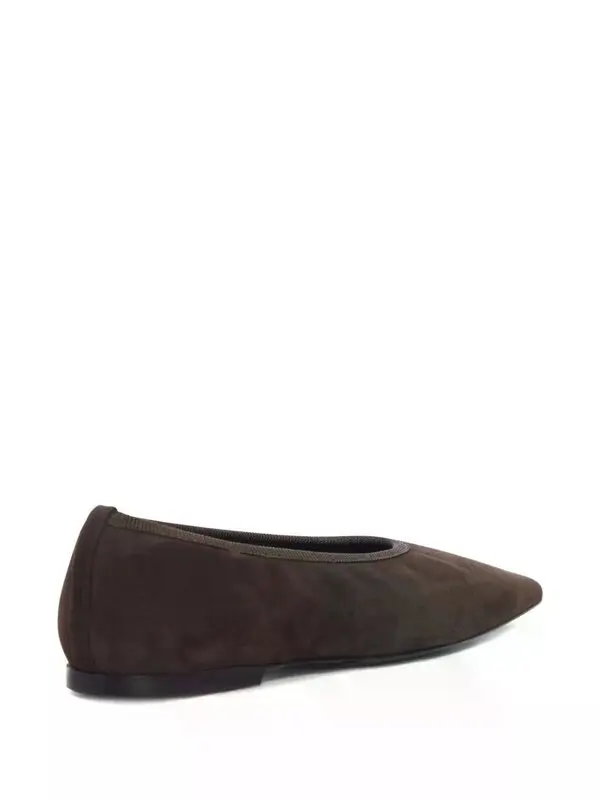 TOTEME Minimalist Suede Pointed-toe Flats