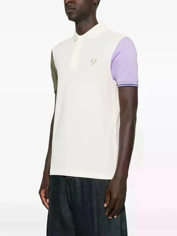 Comme Des Garçons X Fred Perry Colour-block Short-sleeve Polo Shirt - Neutrals