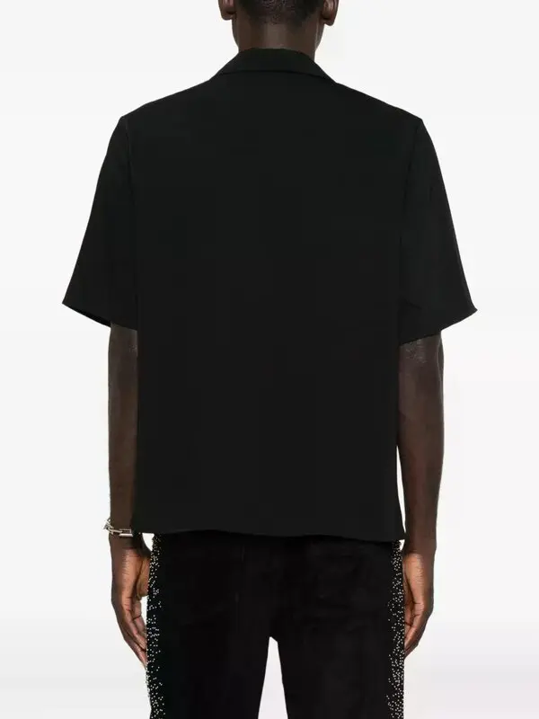 Amiri Floral-collar Panelled Shirt - Black