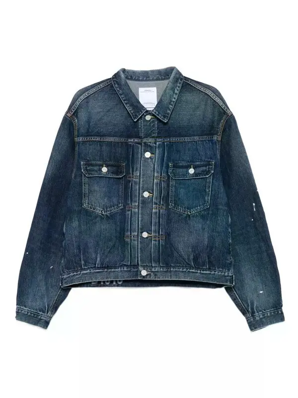 Visvim 101x Paint-splatter Denim Jacket - Blue