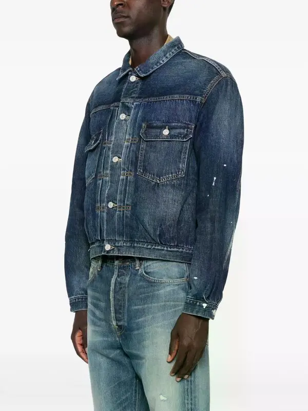 Visvim 101x Paint-splatter Denim Jacket - Blue