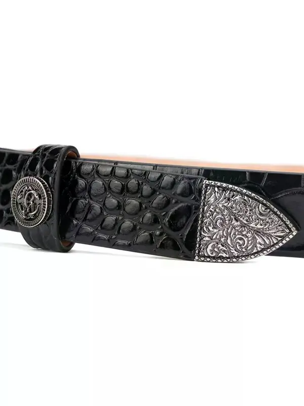 Roberto Cavalli Crocodile-embossed Leather Belt