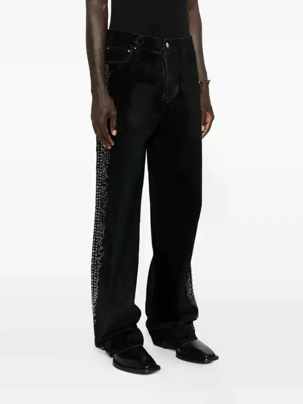 Amiri Embellished Textured Jeans