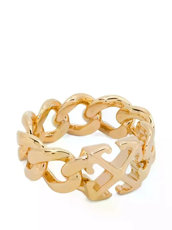 Off-White Arrows Plaque Chain-link Ring - Brown