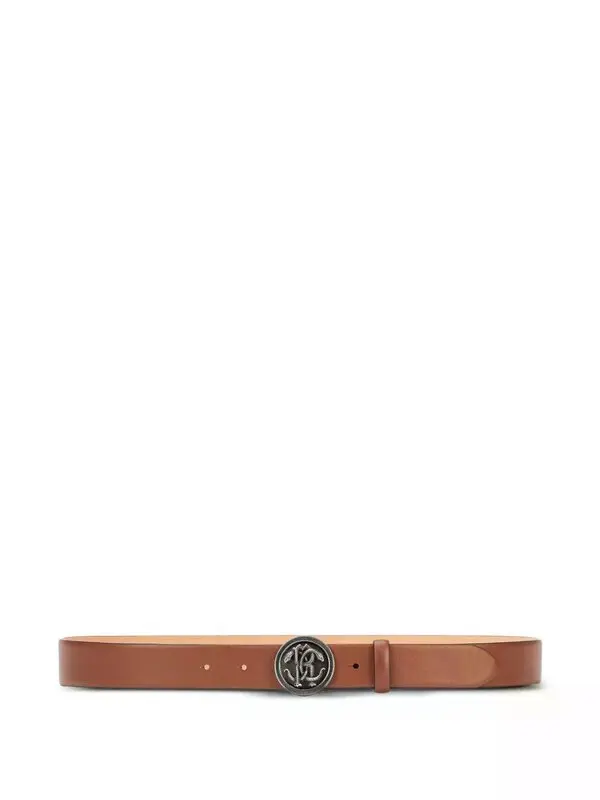 Roberto Cavalli Snake-buckle Leather Belt - Brown